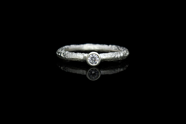 Sand Cast Diamond Ring - Maru Jewellery | Sustainably Handmade
