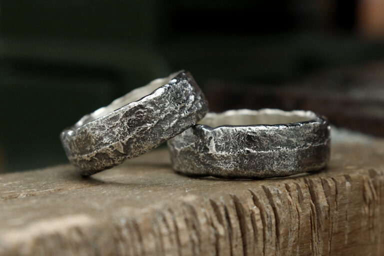 Rustic Cast Wedding Rings - Maru Jewellery | Sustainably Handmade